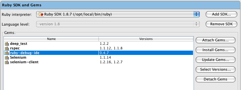 Debug Supported For Ruby 187 Ides Support Intellij Platform Jetbrains
